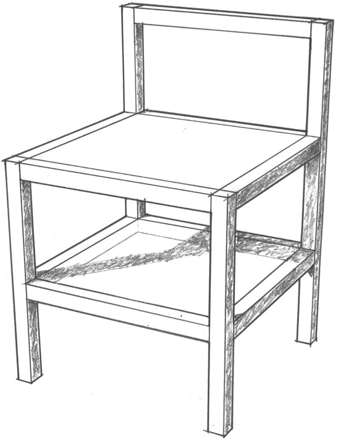 Wide Frame Chair with Shelf 67 | Donald Judd Furniture